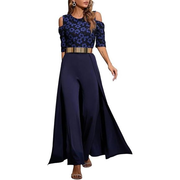 VERWIN | Pants & Jumpsuits | Verwin Patchwork Overlay Embellished Plain ...